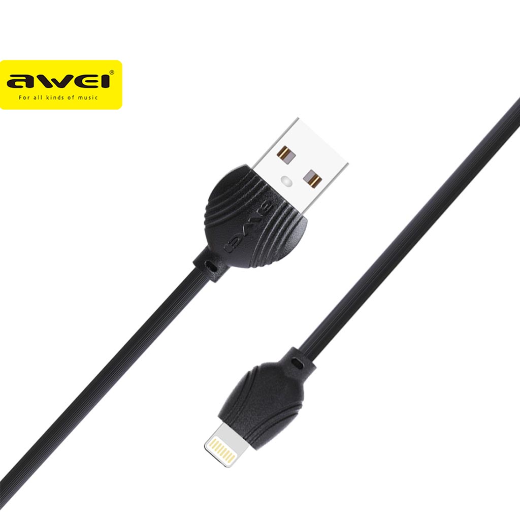 Awei CL-63 1000mm Cable Fast Charging Data Transfer Light- ning Cables ...