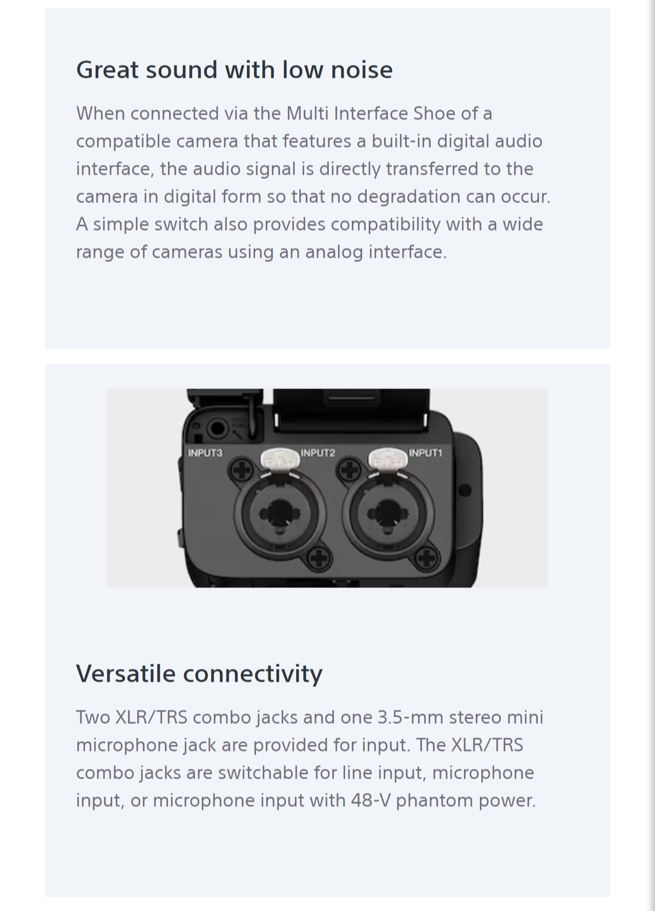 Sony XLR-K3M Dual Channel Digital XLR Audio Adapter for Sony DSLR and ...