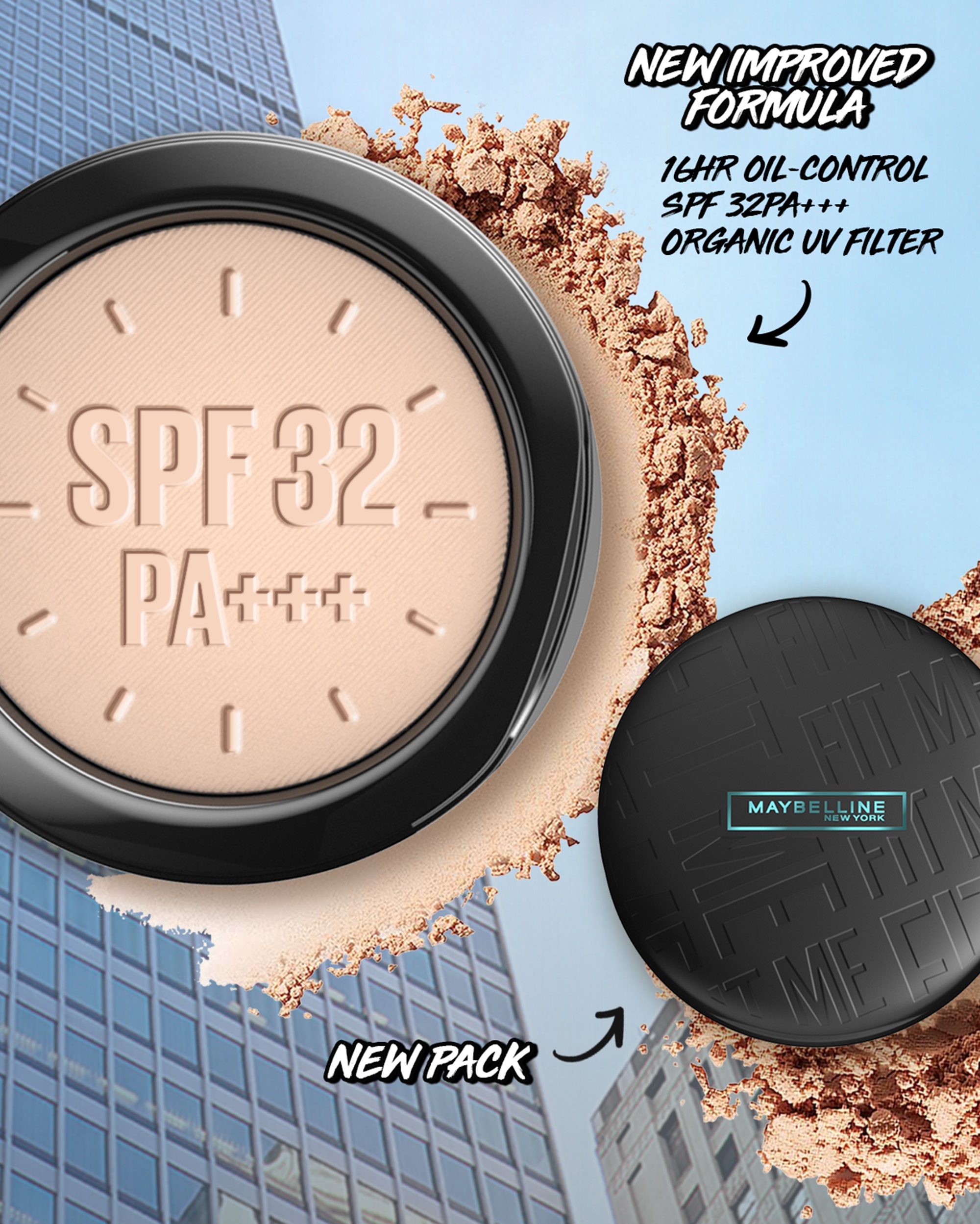 Maybelline Fit Me Compact Powder - Long lasting, 16HR Oil Control, SPF 32 PA+++, Natural ...