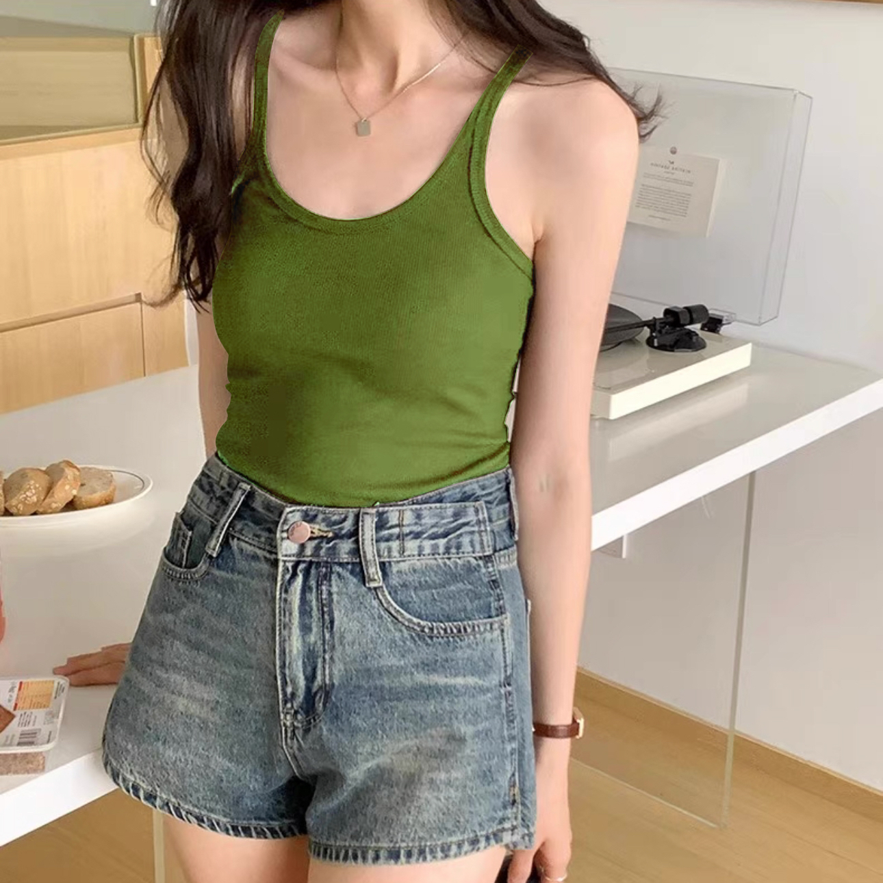 Angelcity Sando For Women Sleeveless Spaghetti Tank Korean Fashion ...