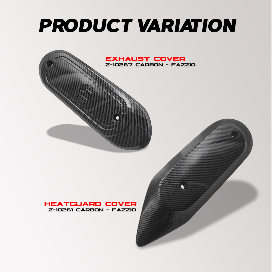 MIO FAZZIO MUFFLER HEATGUARD COVER CARBON Z-10261 / EXHAUST PIPE COVER ...