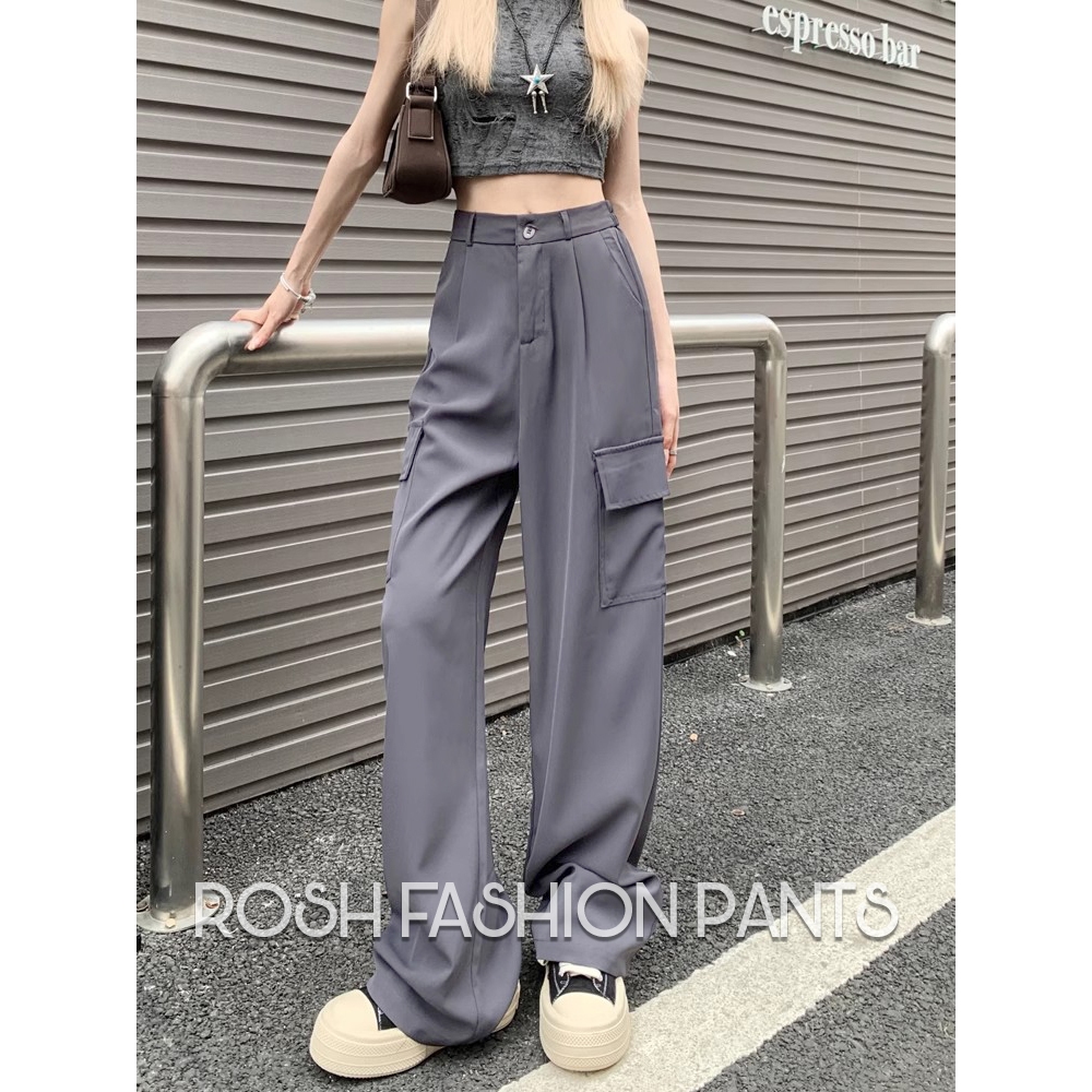 Rosh_Jeans Baggy pants Cargo pants for women Korean Boyfriend Wide leg ...