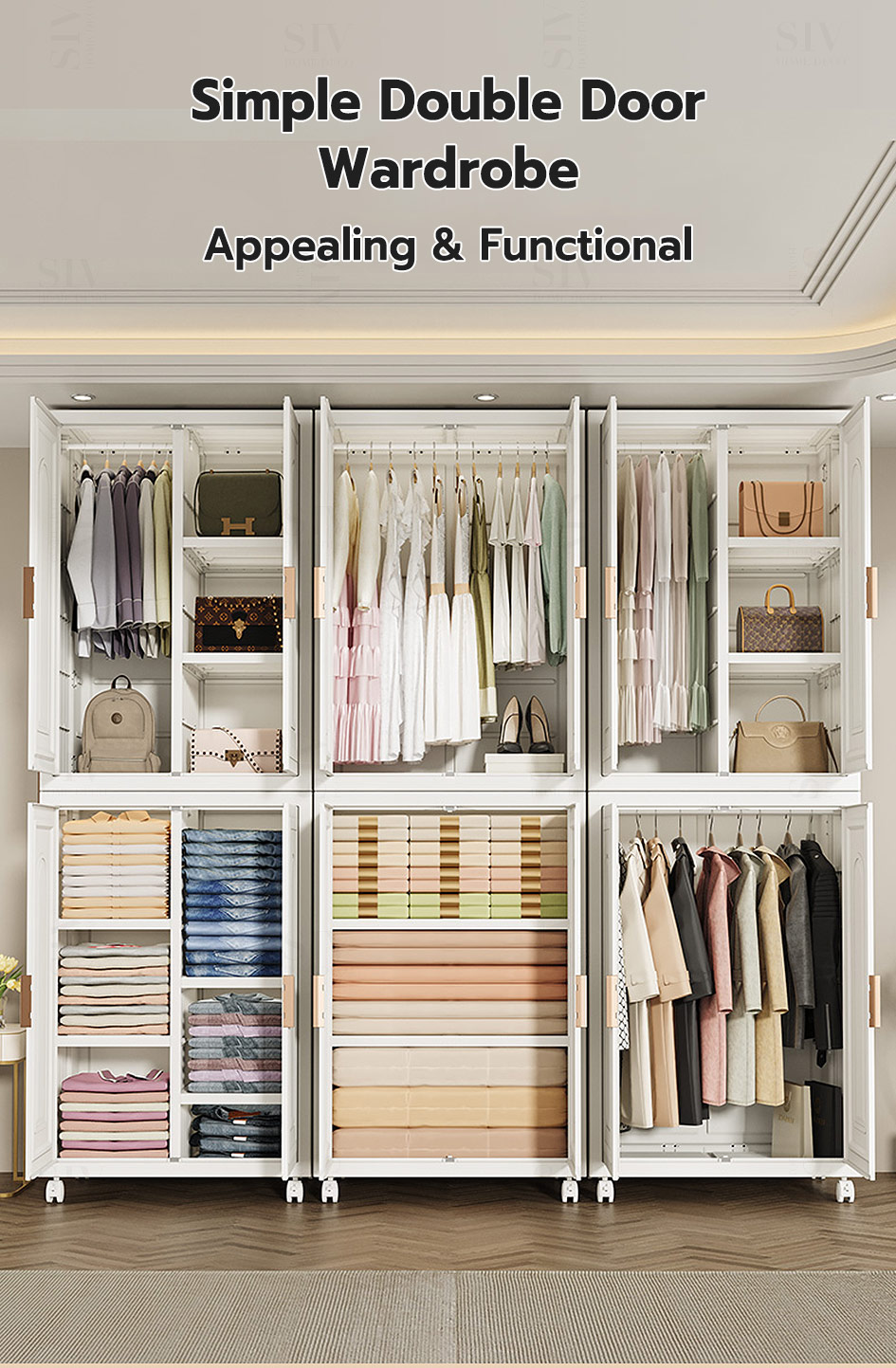 【Jumbo Size】SIV Plastic Cabinet Clothes Storage Wardrobe Cabinet ...