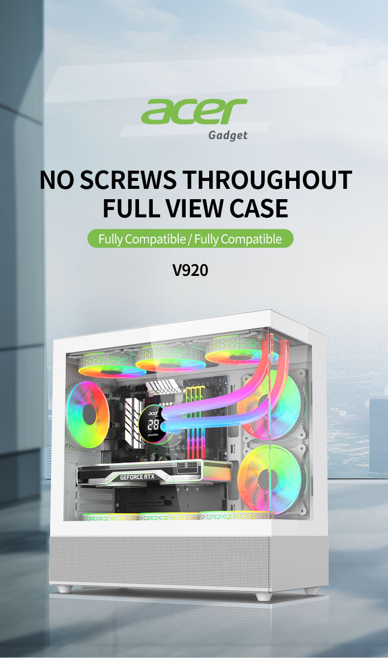 MYPC Acer V920 (CH-6) No Screws Throughout Full View Case ITX/Micro ATX ...