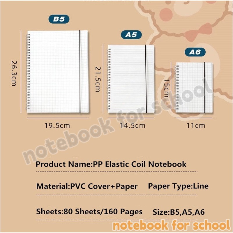 NFS Binder Notebook A6/A5/B5/A4 Line Dot Blank Grid Spring Notebook School Supplies Stationery ...