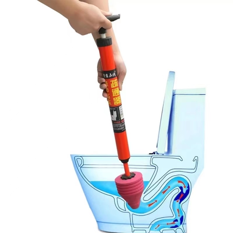 Toilet Cleaner Drain Declogger Air Plunger High Pressure Toilet Plunger ...