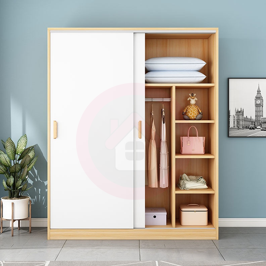 Cabinet for clothes Sliding Doors Wardrobe Cabinet Wooden Home Durable ...
