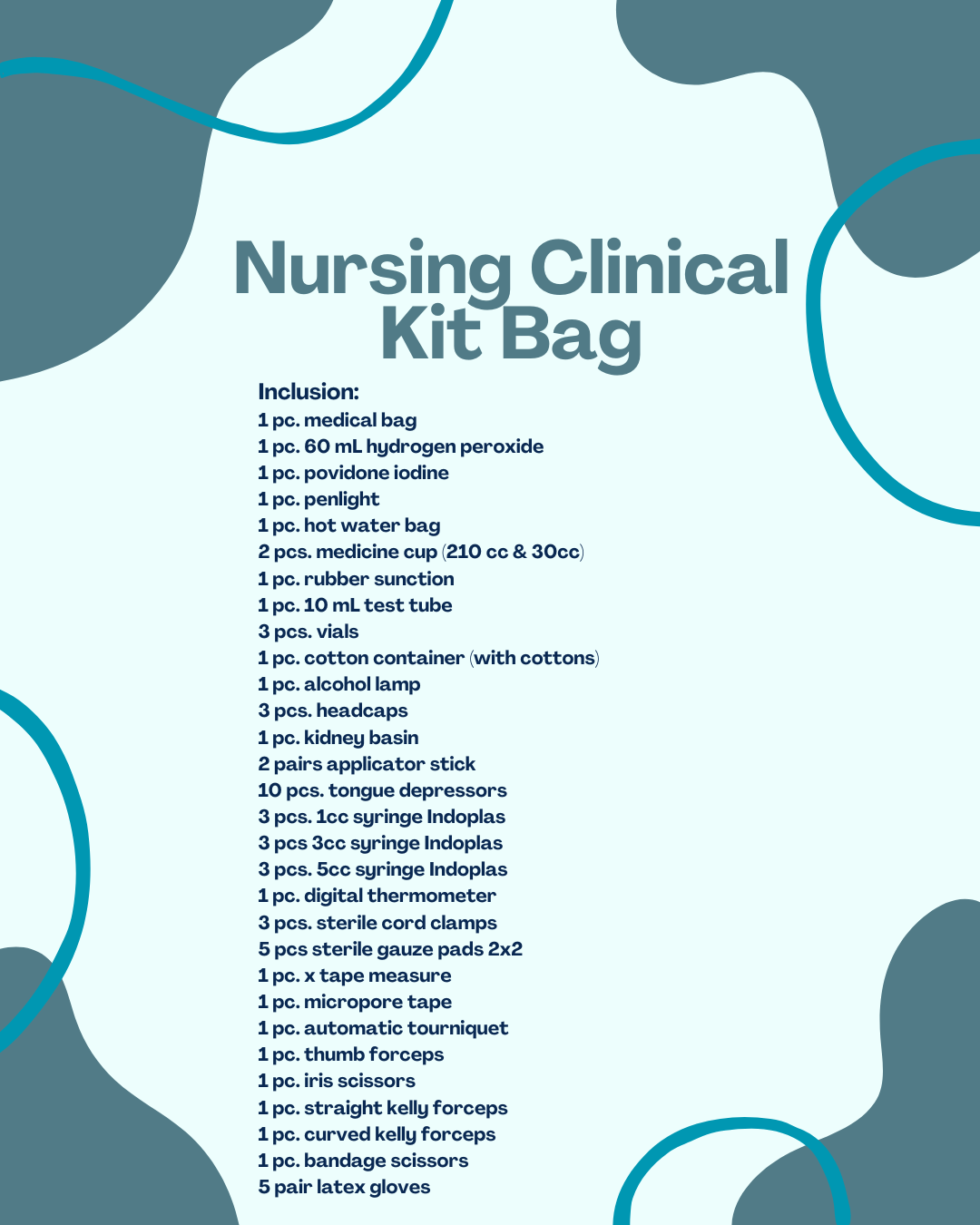 Nursing Clinical Kit Bag/ nursing kit/ nursing kit complete set ...