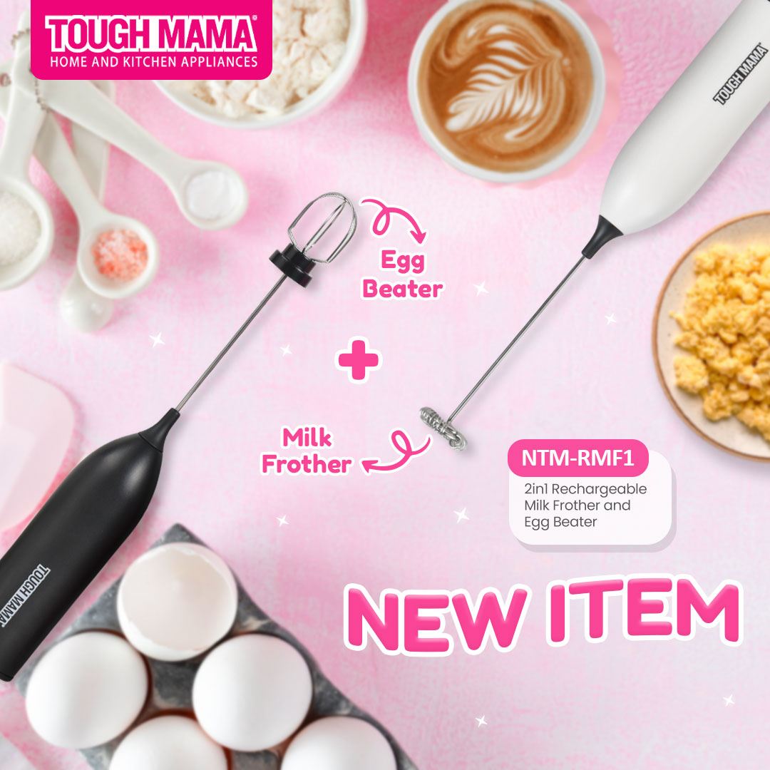 Tough Mama NTM-MKF1 Rechargeable Egg Beater 2in1 Milk Frother Whisk ...