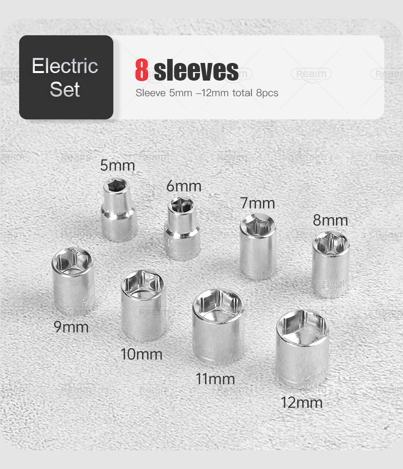 REAIM Cordless Screwdriver 48PCS Set DIY Electric Barena Drill Set ...