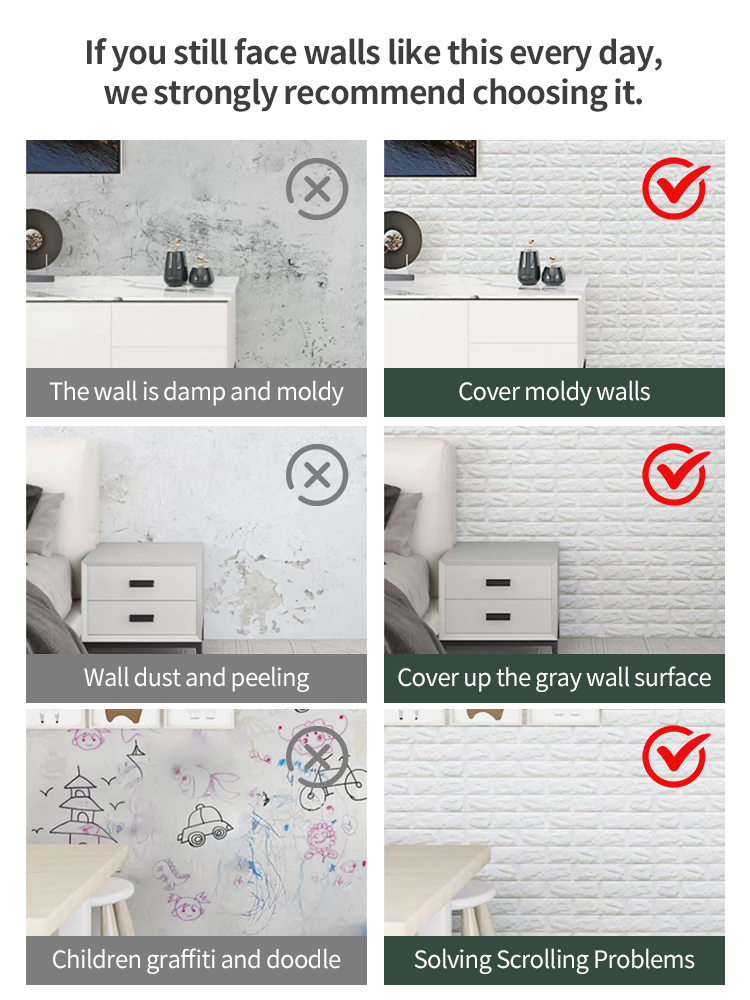 3D Self-adhesive Waterproof Moisture-proof Wallpaper for Background ...