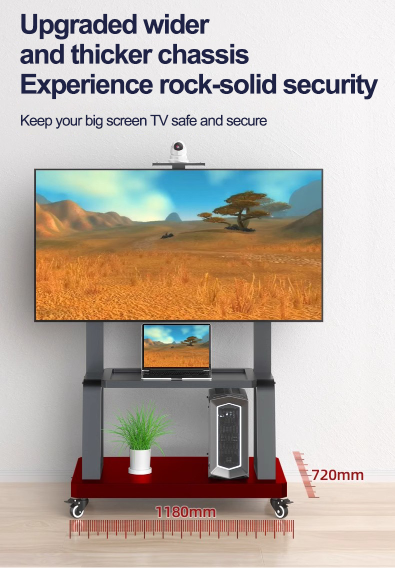 Universal 32-90 inch LCD TV stand mobile TV stand with TV box tray tilt ...