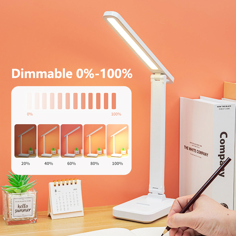 LED Rechargeable Study Lamp Shade Bedroom Desk Lamp Portable Reading ...