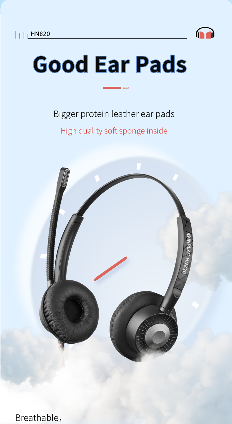 Inplay HN820 Headset Professional Call Center Active Noise Cancellling ...