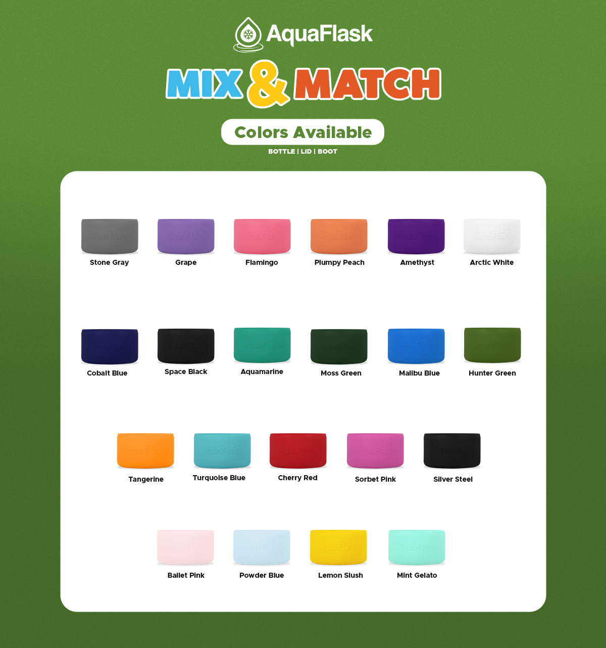 AquaFlask Accessories Mix & Match Silicone Protection Boot for 22oz ...