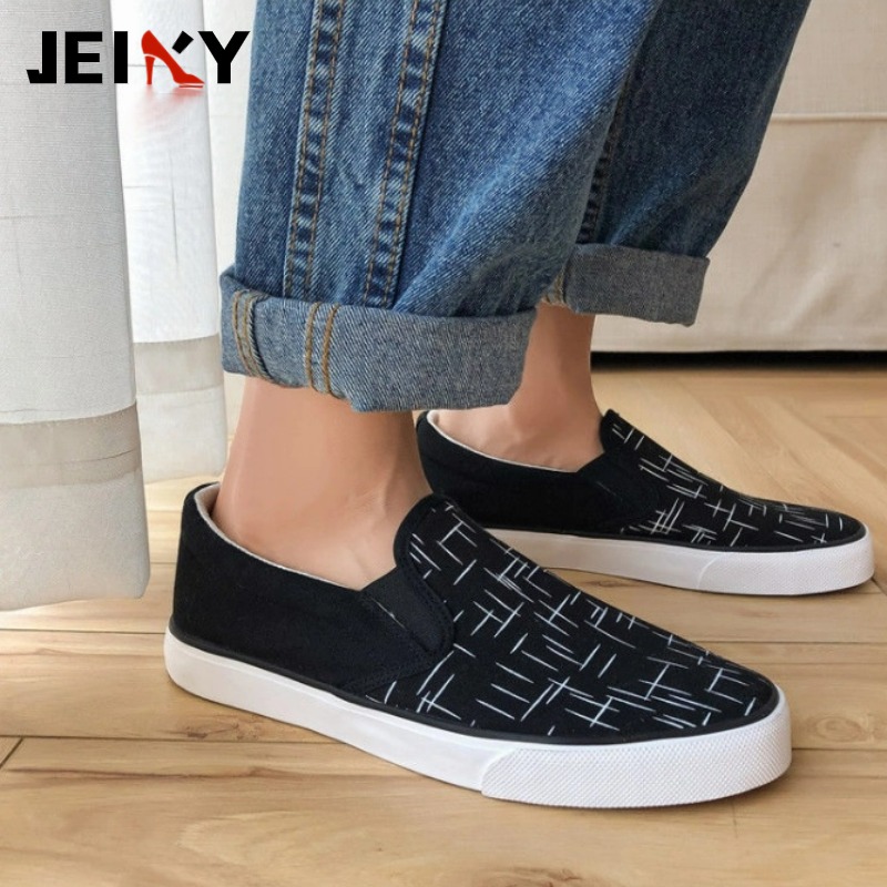 JEIKY Men's Geometric Mesh Loafers Denim Slip ons #M230 (Standard Size ...