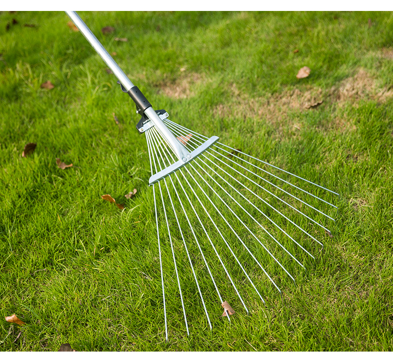 Adjustable Metal Rake Collapsible Telescopic Garden Yard Lawn Ideal for ...