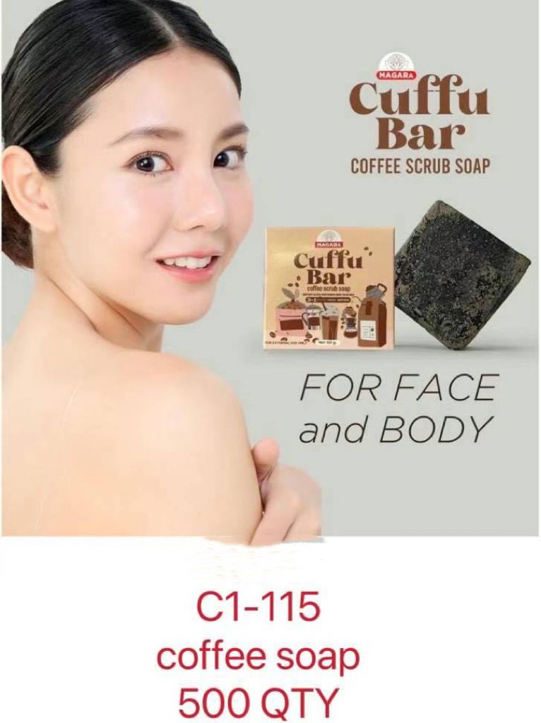 1PCS Cuffu Bar Soap 3 in 1 Cuffu Bar Coffee Scrub Soap by Magara Skin ...