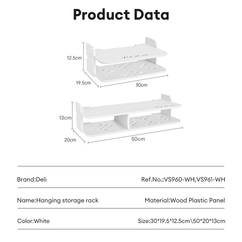 Deli Router Shelf Wall WIFI DVD Storage Rack VS961-WH VS960-WH | Shopee ...