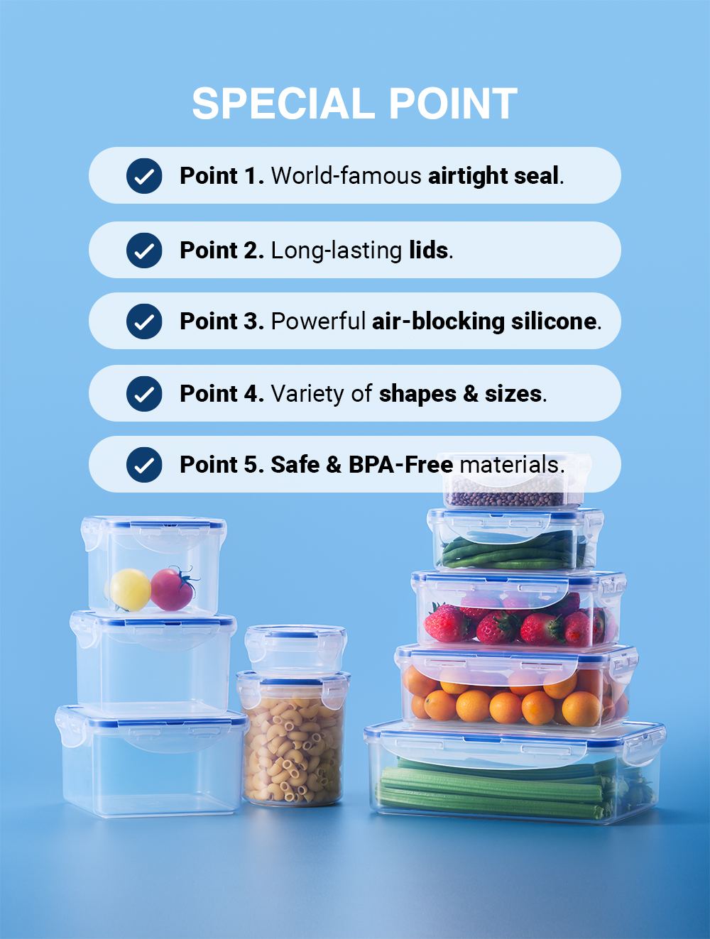 LocknLock Eco-Friendly Classic Airtight Rectangular Food Container er 850ml HPL815M | Lunch Box ...