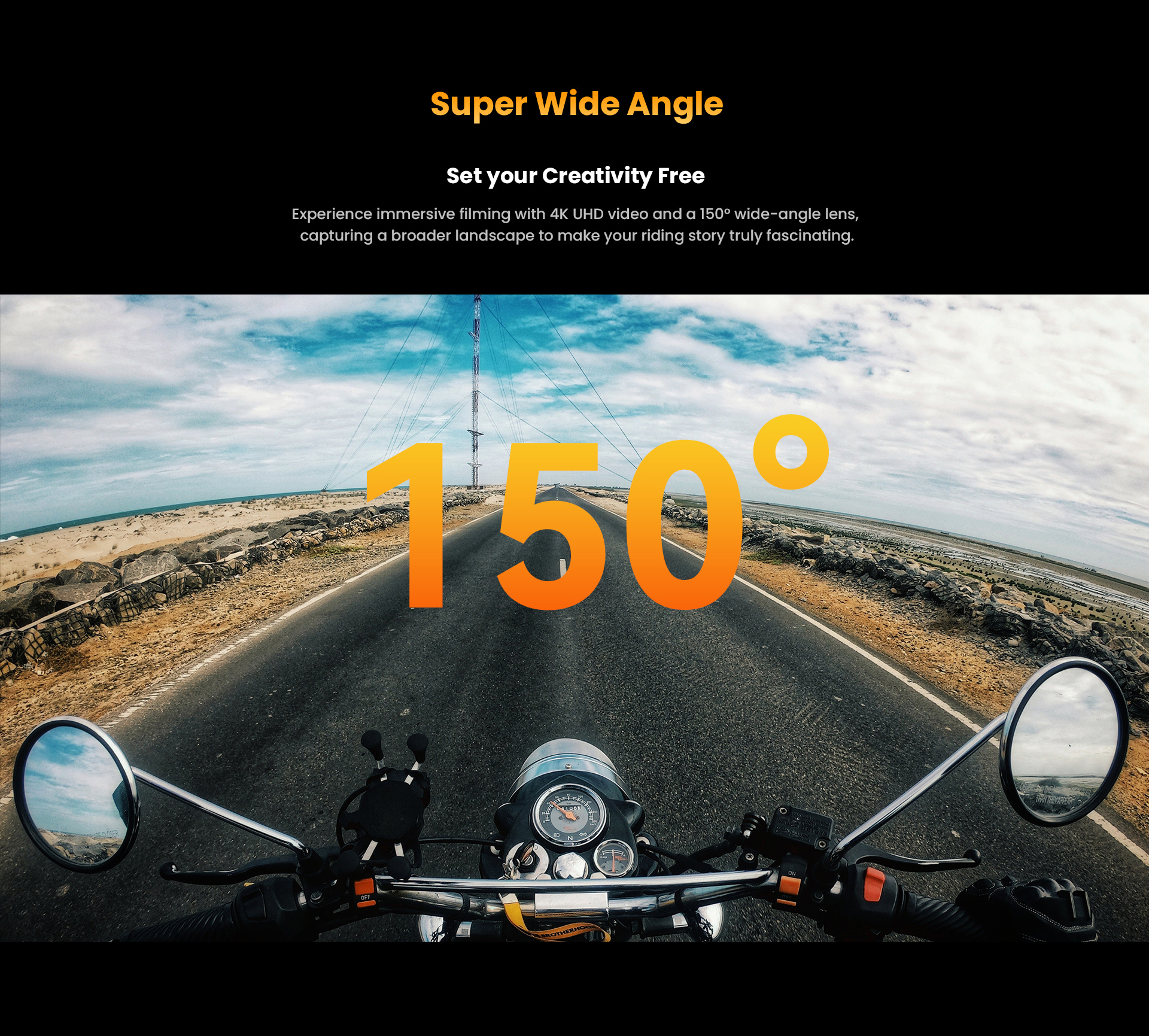 DDPAI RANGER 4K Riding Camera IP67 Waterproof Motorcycle Motorbike Dash ...