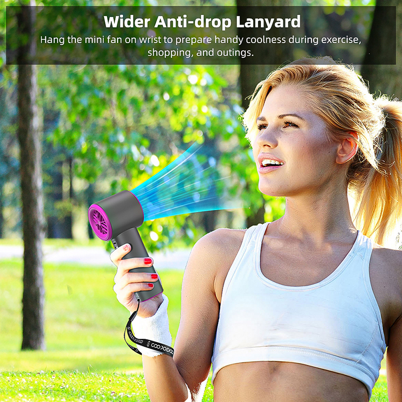 GOOJODOQ Mini Fan Rechargeable 4000 mAh Turbo Electric Jet Handheld ...