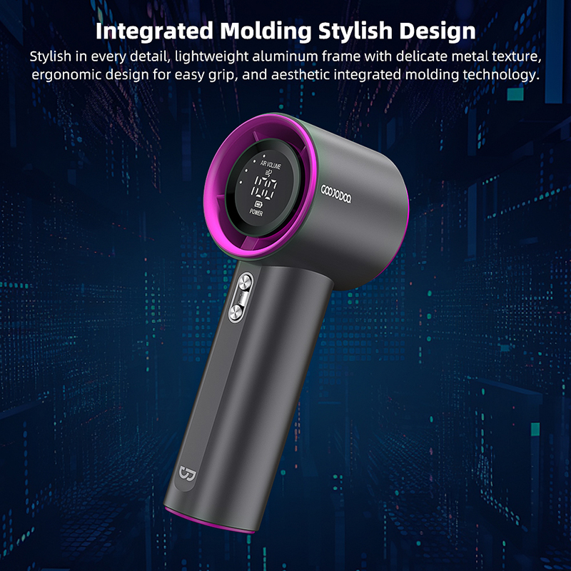 GOOJODOQ Mini Fan Rechargeable 4000 mAh Turbo Electric Jet Handheld ...