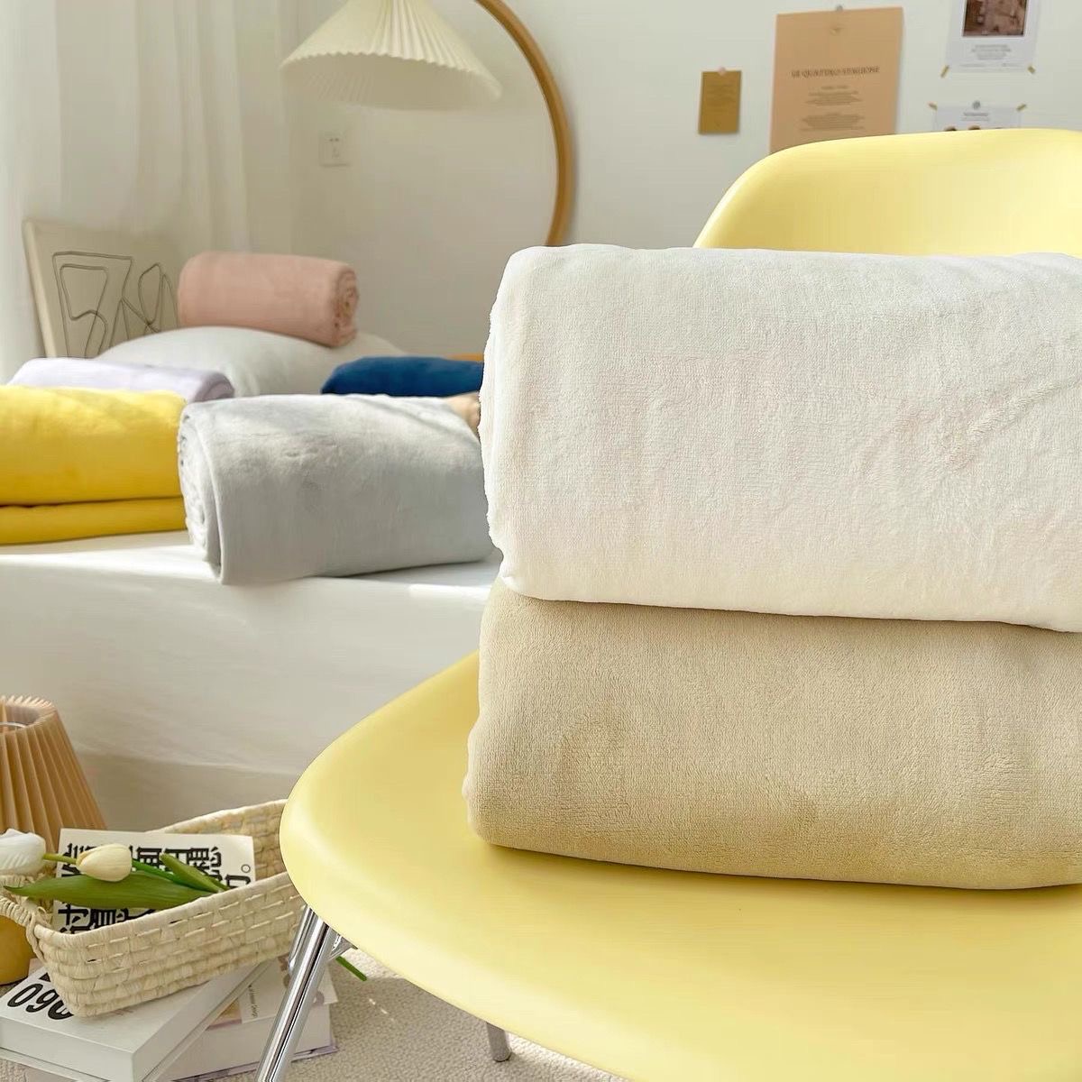 Korean Style Plain Microfiber Blanket 150x200cm, 180X200cm (DOUBLE AND ...