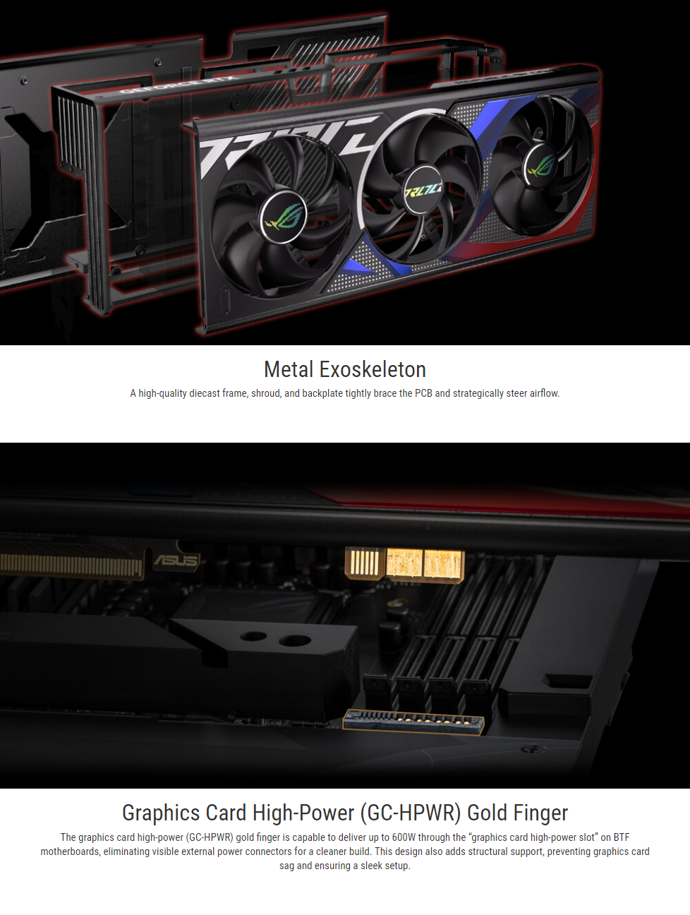 ASUS ROG Strix GeForce RTX™ 4090 BTF Ed. GPU (GC-HPWR Gold Finger ...
