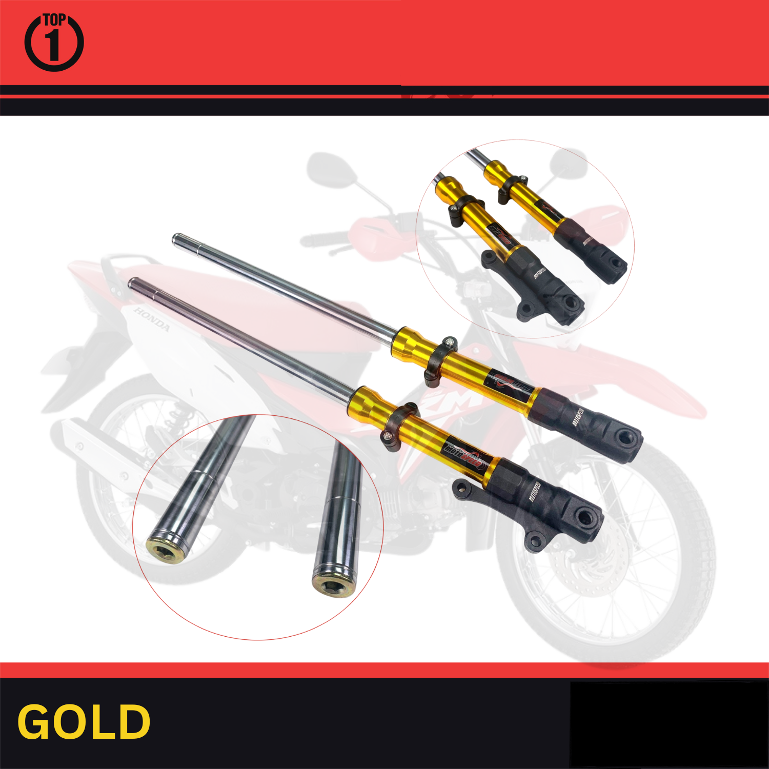 Top1 Motors 1 Pair Front Shock Absorber For Honda XRM 110 XRM 125 RS ...