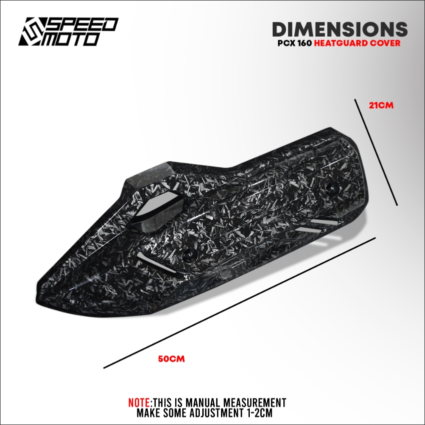 HONDA PCX 160 MUFFLER COVER GLOSSY HYDRO-DIP FORGED CARBON EXHAUST PIPE ...