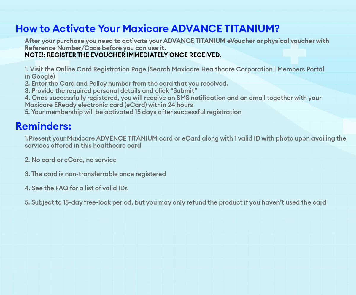 Maxicare Eready Advance Titanium Prepaid Health Card HMO | Shopee ...