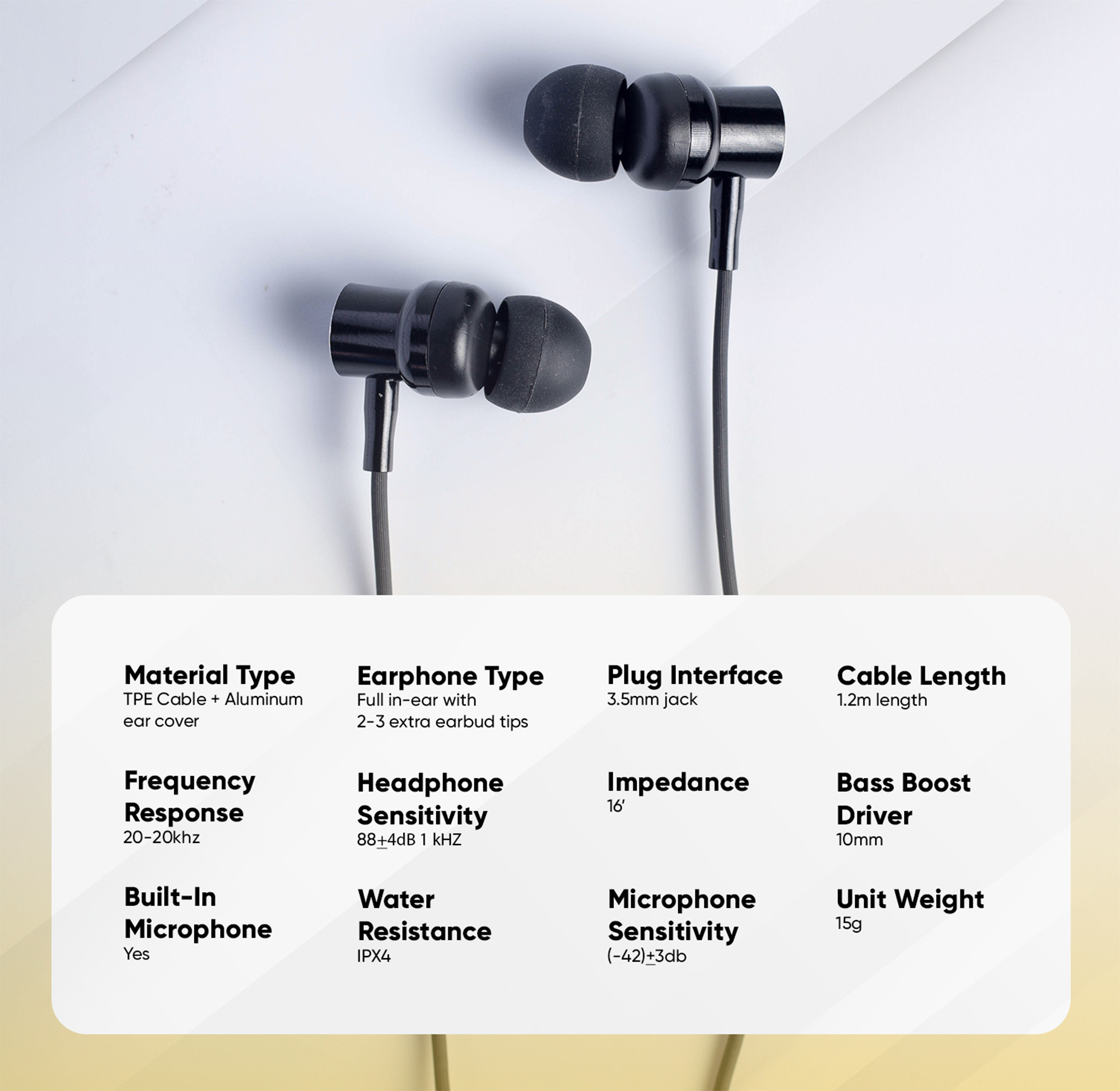 TechLife Buds Classic 2 | Earphones | Built-in Mic & Controls | IPx4 ...