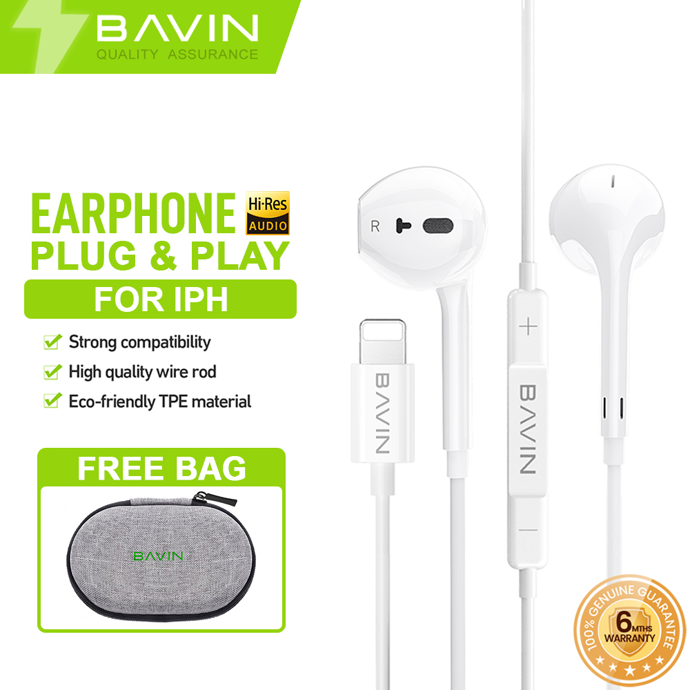 BAVIN HX860 HiFi Wired Earphone Plug & Play Stereo Audio No Bluetooth ...
