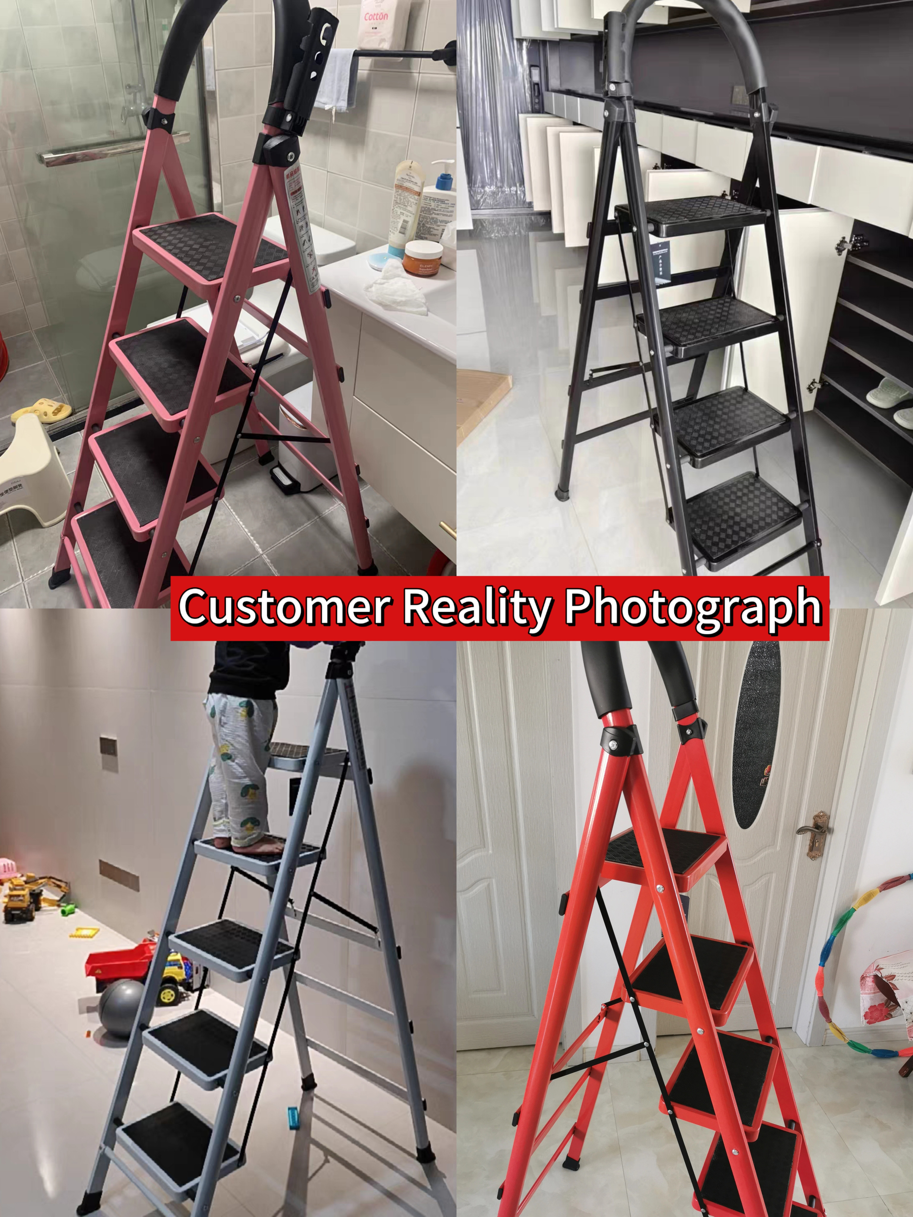 3/4/5/6/7 Step ladder Aluminum ladder Foldable Household heavy duty ...