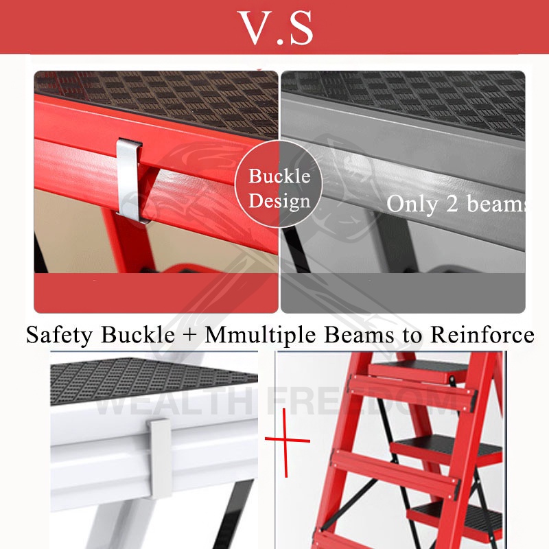3/4/5/6/7 Step ladder Aluminum ladder Foldable Household heavy duty ...