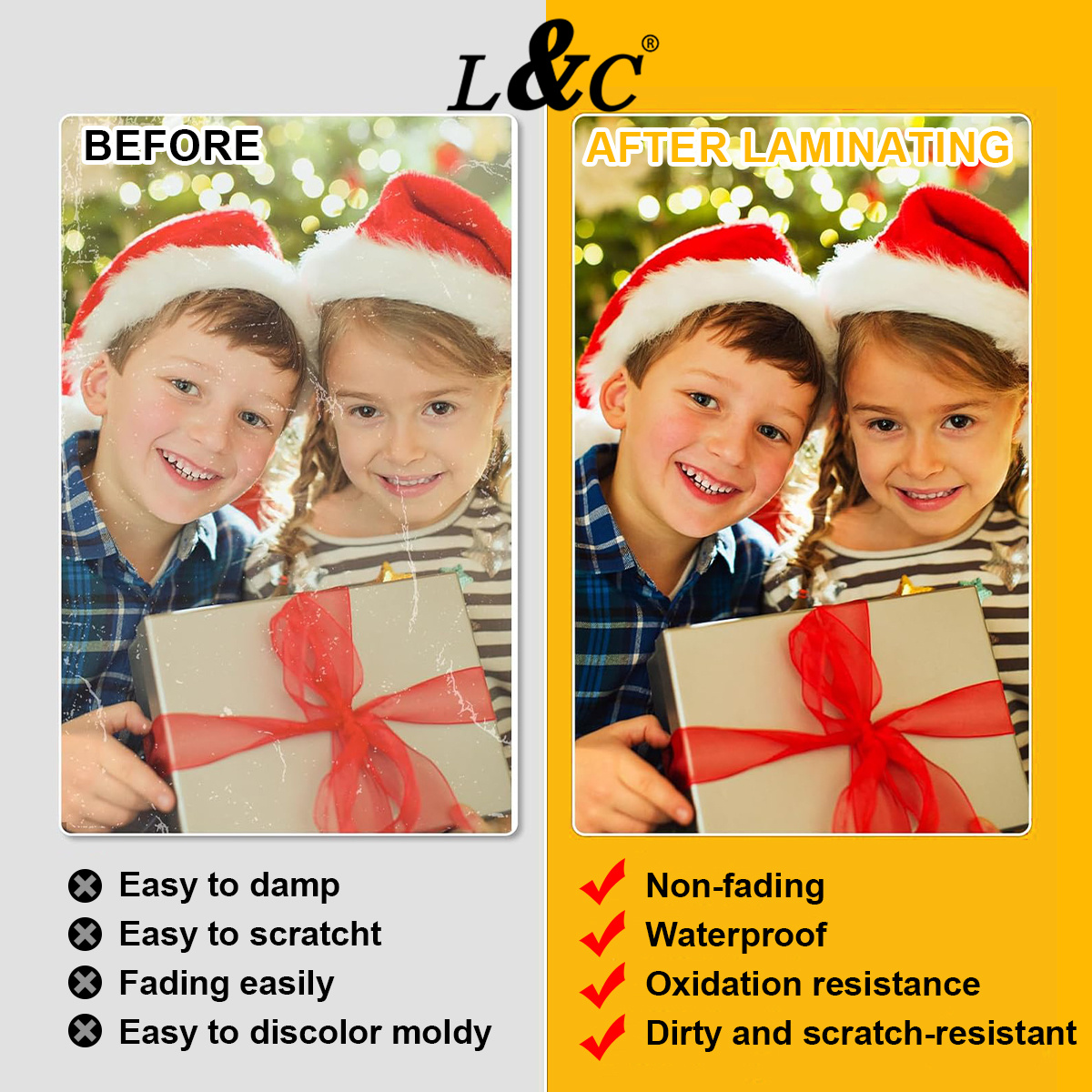 L&C Cold Laminating Film 20sheets A4 Photo Top Glitterized / Glossy ...