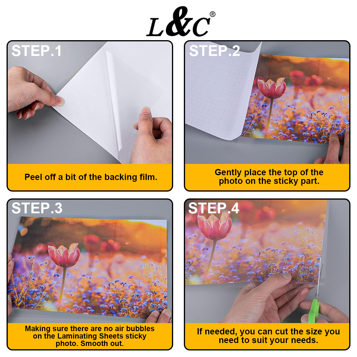 L&C Cold Laminating Film 20sheets A4 Photo Top Glitterized / Glossy ...