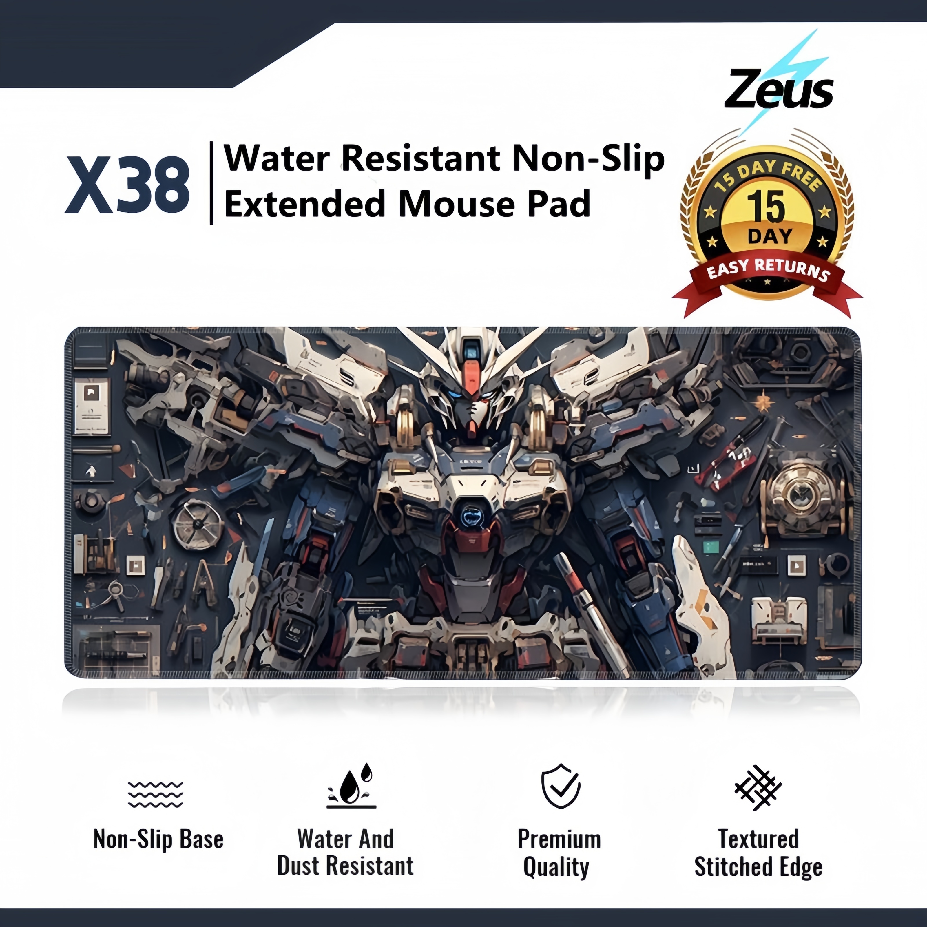 Zeus x Gundam X-38 Extended Mouse Mat / Mouse Pad For Gaming ( 80cm x ...