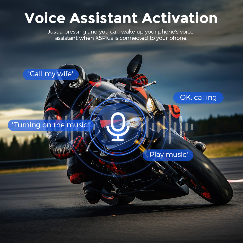 GEARELEC X5 Bluetooth Motorcycle Helmet Headset Optional 500M Intercom ...