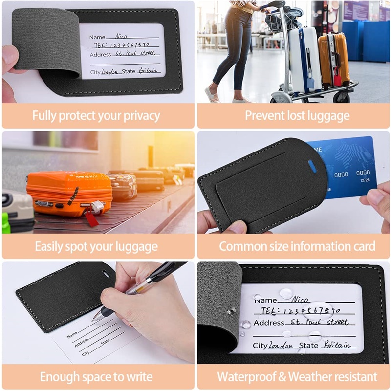 Luggage Tags for Suitcase Travel Bag Labels Privacy Protection for ...