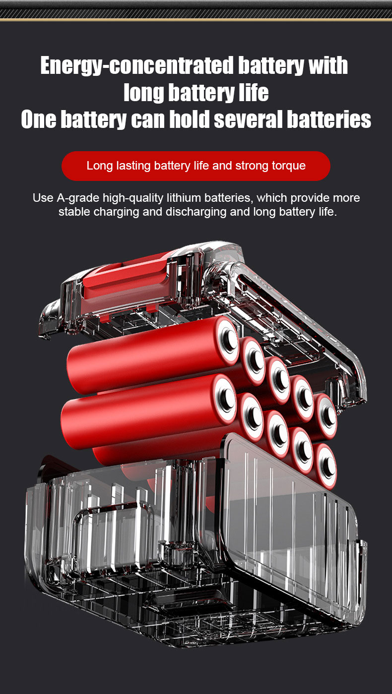 REAIM Cordless Drill Set Heavy Duty Impact Wrench Screw Driver Hammer ...