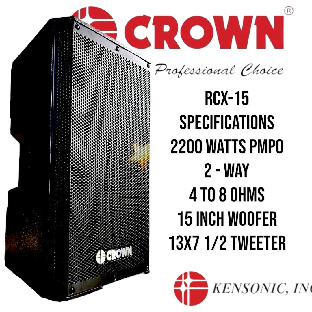 Original Crown 1pc RCX-15 15 Inch Professional Baffle 2200 Watts PMPO ...
