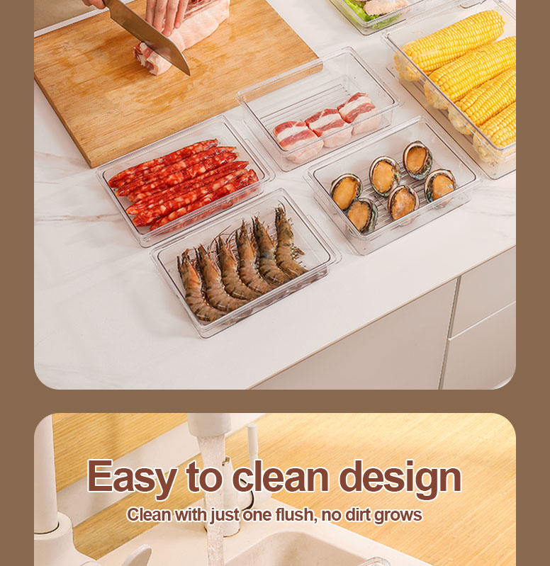 Refrigerator Freezer Storage Box Fridge Container Food Organizer ...