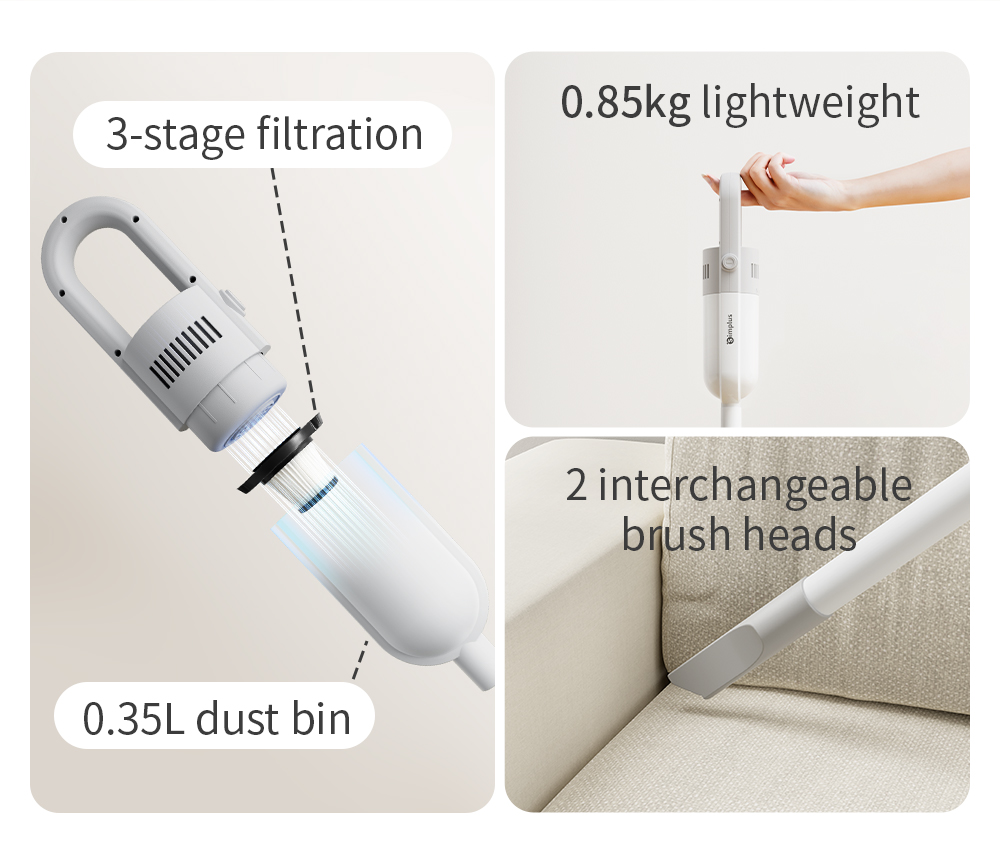 Simplus Vacuum Cleaner 3 in 1 Handheld Ultra Light Strong Suction ...