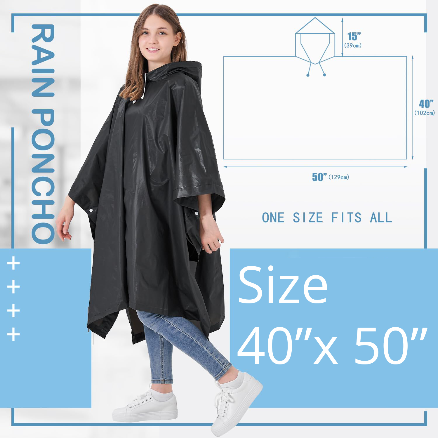 Poncho Rain Coat High Quality Poncho Soft Breathable Back Reflectorized ...