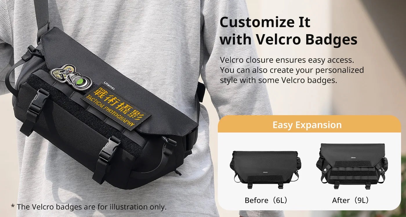 Ulanzi BC08 9L Tactical Camera Sling Bag w/ Tripod Strap Holder ...