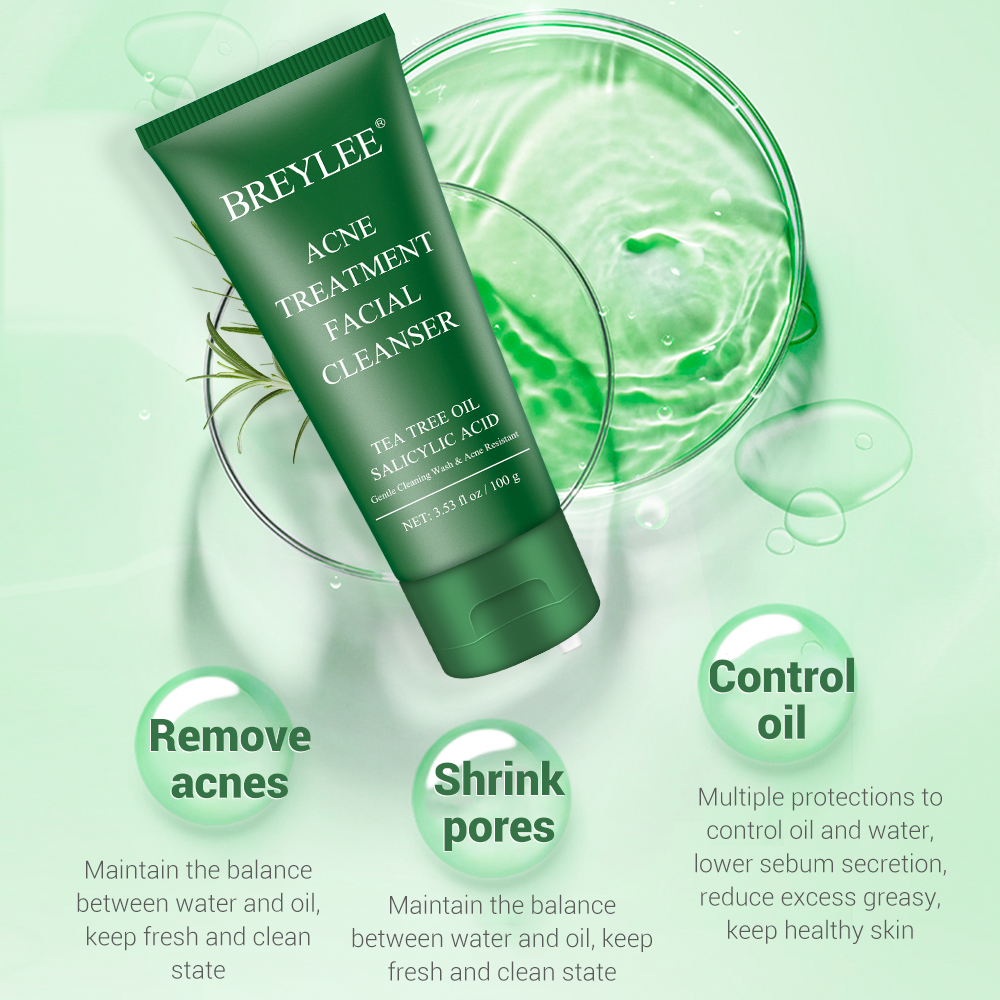 BREYLEE Tea Tree Acne Treatment Set Oil Control Shrink Pores Skin Care ...