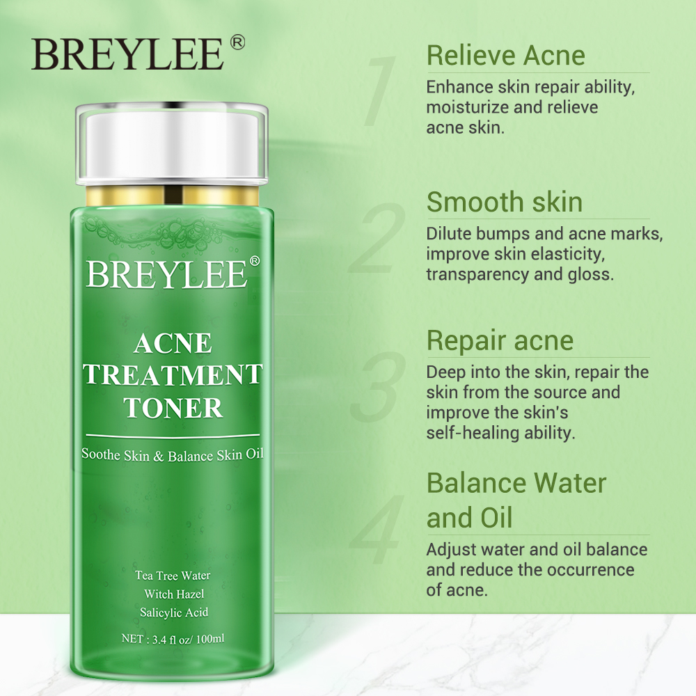 BREYLEE Tea Tree Acne Treatment Set Oil Control Shrink Pores Skin Care ...