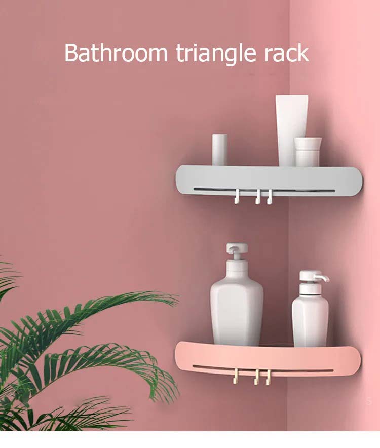 Triangle Storage Rack Corner Shelf Shampoo Soap Holder Organizer with ...